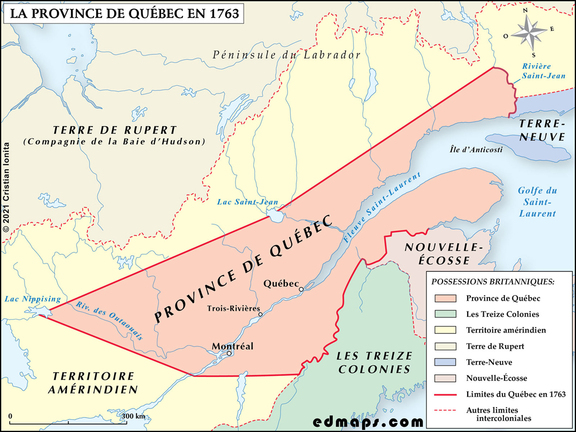 La Nouvelle-France vers 1745 - Cartes historiques du Canada