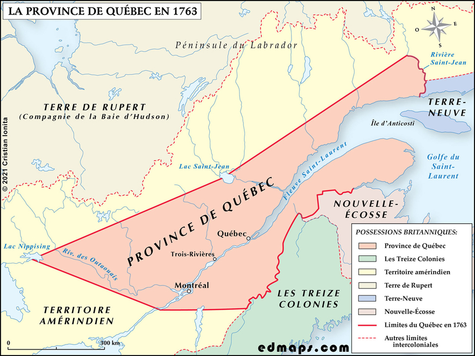 La Nouvelle-France vers 1745 - Cartes historiques du Canada