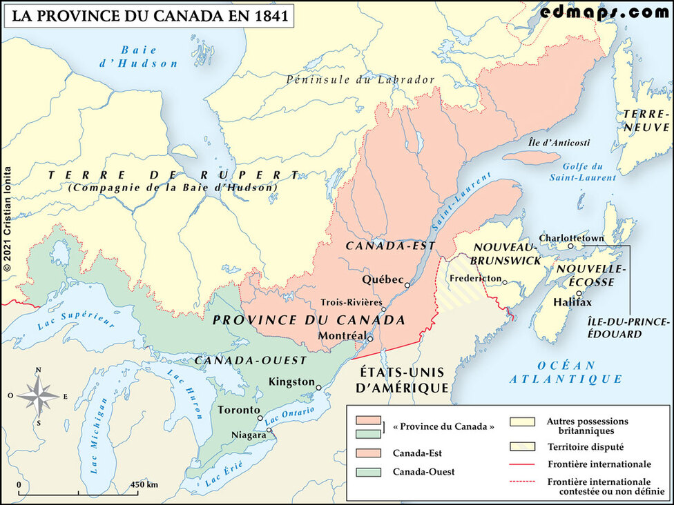 La Nouvelle-France vers 1745 - Cartes historiques du Canada